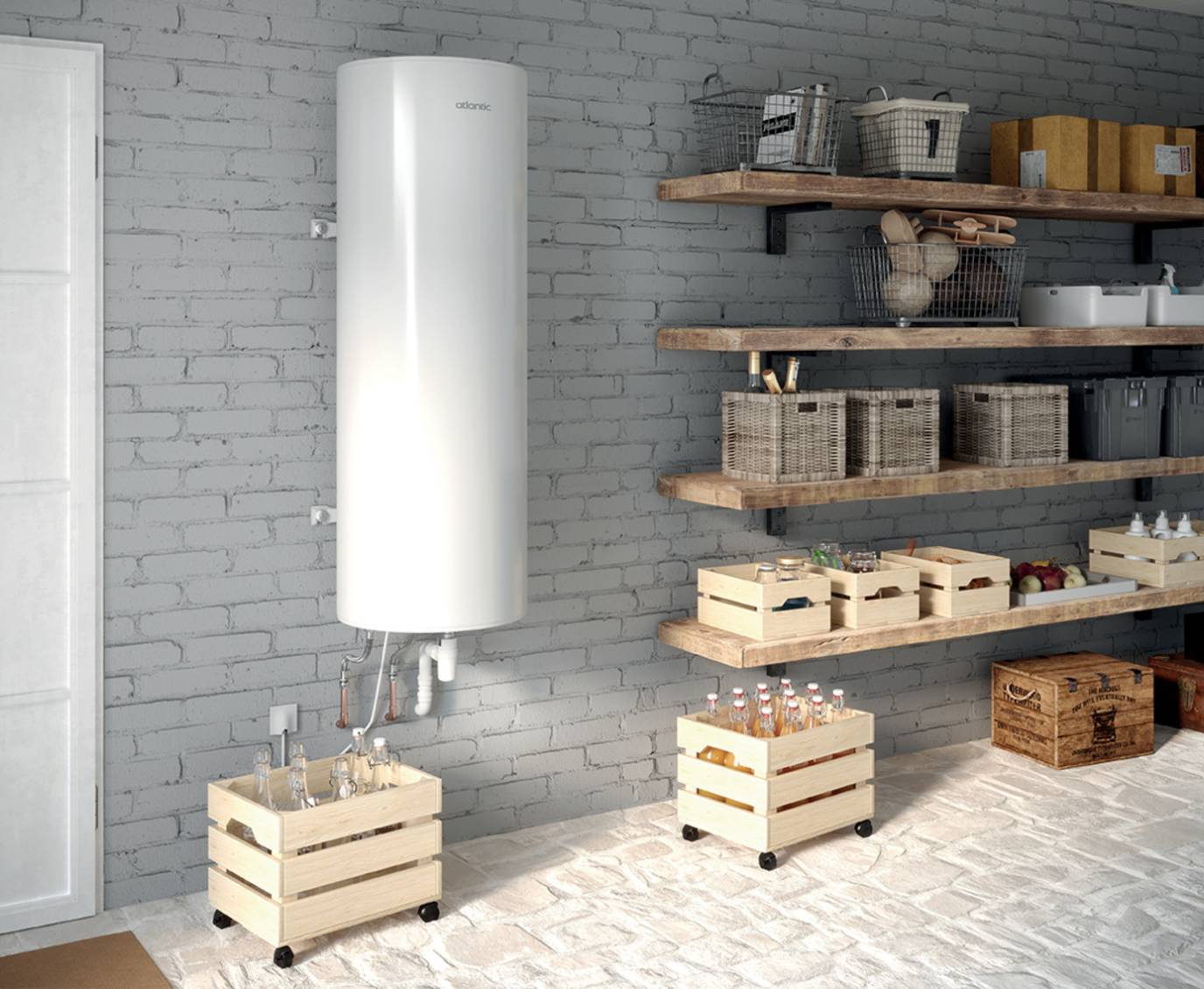 Large-capacity water heater with improved design for easy installation ...